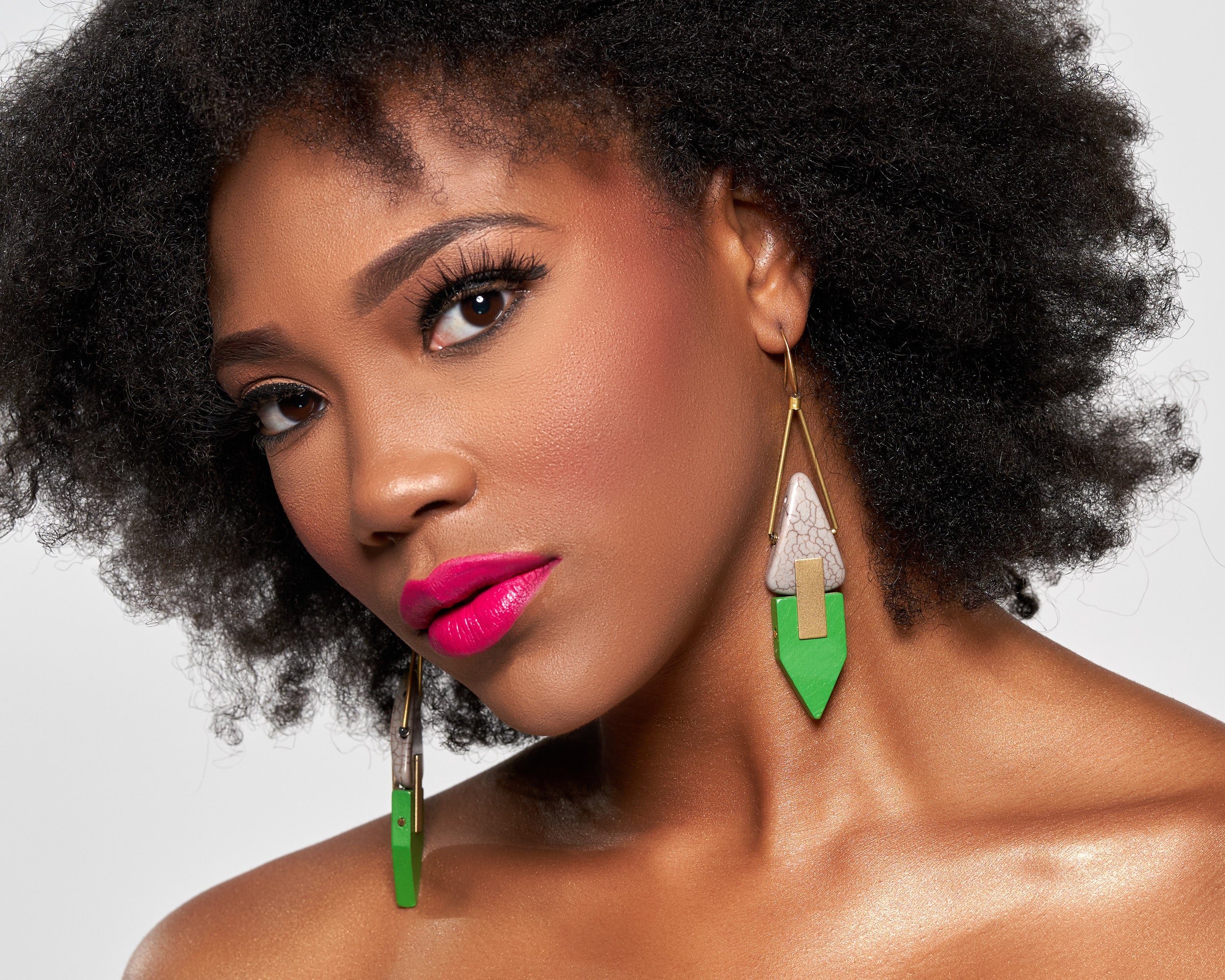 Emerald Green Pyramid Drops – lobjewelry